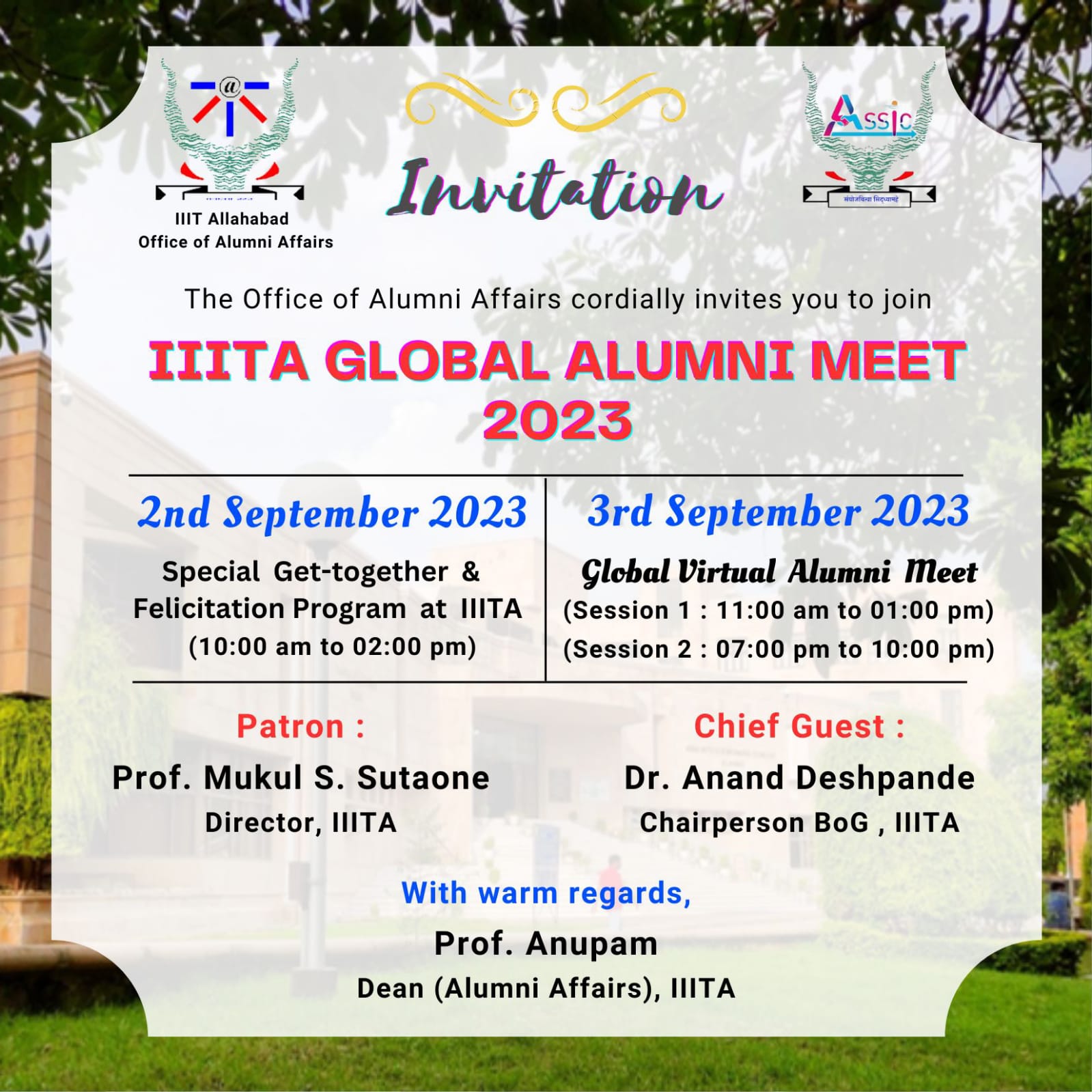 IIITA Global Alumni Meet 2023 (02 – 03 September, 2023)